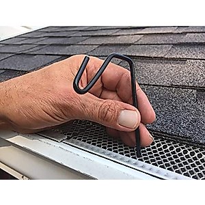 Black Halloween Christmas HookTM 50 Count | for gutters with mesh Gutter Guard | Clips | Hangers | to Hang Christmas Lights on gutters with Gutter Guard in Place | Clip | Made in USA