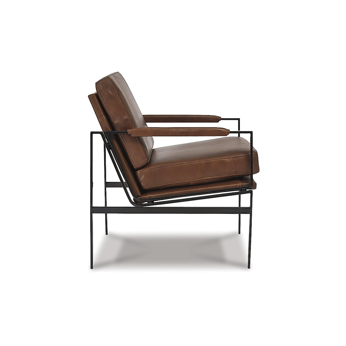 Signature Design by Ashley Puckman Mid-Century Modern Leather Accent Chair, Brown