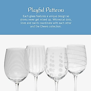 Mikasa Cheers White Wine Glasses, 4 Count (Pack of 1), Clear