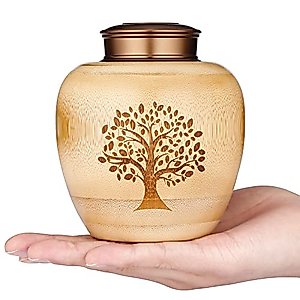Small Keepsake Urns for Human Ashes Made of Bamboo,Decorative Urns with Tree of Life Pattern Engraved,Mini Memorial Cremation Urns for Human Ashes Adult Female Male