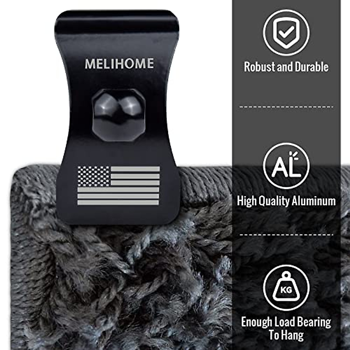 MELIHOME Quilt Wall Hangers Aluminum Tapestry Hangers 2-Pack Quilt Hangers for Wall Hangings, Display Carpets, Tapestry, Rugs, Material Upgrade