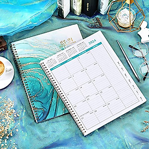 2023-2024 Monthly Planner/Calendar - Jul. 2023 - Dec. 2024, 18 Months Planner with Tabs & Note Pages, 9" x 11", Twin-Wire Binding and Two-Side Pocket, Perfect Organizer