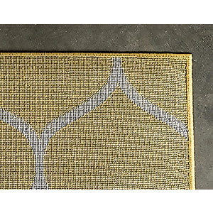 Unique Loom Trellis Frieze Collection Area Rug - Rounded (4' 1" x 6' 1", Yellow/ Ivory)