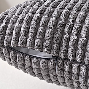 NAVIBULE Corduroy Throw Pillow Covers 18x18 Soft Decorative Pillow Covers Plain Dark Gray Throw Pillows for Couch Bed Sofa Pack of 2(18 x 18IN, Dark Gray)