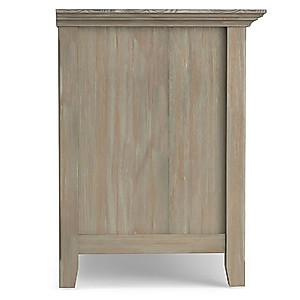SIMPLIHOME Amherst SOLID WOOD 72 Inch Wide Transitional TV Media Stand in Distressed Grey for TVs up to 80 Inch, For the Living Room and Entertainment Center