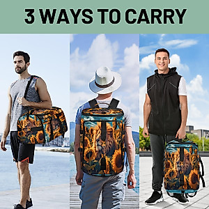 Animal Lion in Sunflowers（08） Gym Duffle Bag for Traveling Sports Tote Gym Bag with Shoes Compartment Water-resistant Workout Bag Weekender Bag Backpack for Men Women