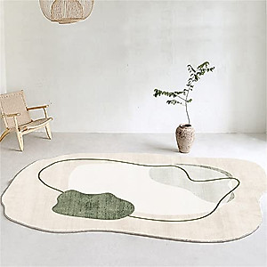 ZPPP Irregular Egg-Shaped Plush Carpet, Anti-Curling and Non-Slip, Creative Simplicity, Living Room Bedroom Bedside Blanket, homestay, Hotel Game mat, Crawling Extra Large, 200*300cm (C127)