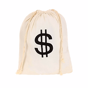 Fun Costumes Bank Robber Money Bag Accessory Prop | Accessories Standard Beige