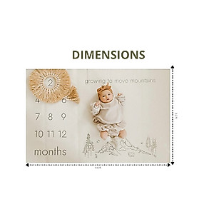 Leather Milestone Blanket Play Mat - Reversible 39"x55" Baby Play mat Baby Milestone Blanket for Baby boy or Girl Baby Milestone Blocks or Baby Milestone Cards Alternative