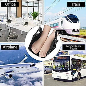 Airplane Footrest (Travel Comfortably) - Airplane Travel Accessories - Portable Travel Foot Hammock for Flight Bus Train Office Home - Reduce Swelling and Soreness by Angemay