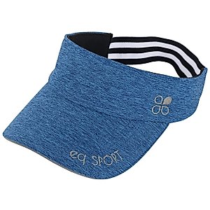 EQ SPORT Sun Visors for Women and Men - Stretchy Elastic Band Golf and Tennis Visors for Women - Blue Sport Visor Hats