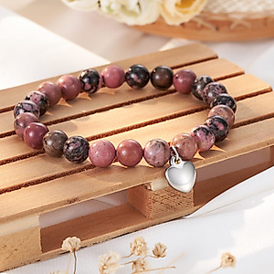 JOGDIAM Gifts for Coworkers Christmas Gifts for Women Natural Stone Beaded Bracelets Going Away Thank You Appreciation Gifts for Coworkers