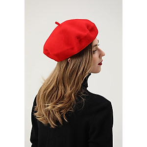 BEYLRZID French Beret-Classic Wool Beret Solid Color Womens Beret Cap Hat