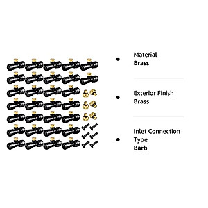 Misting Nozzles Kit Include Water Misting Nozzle Tees Thread 1/4 Inch and Brass Orifice Nozzle with Black Plug for Outdoor Spray Cooling System (72 Pieces in Total)