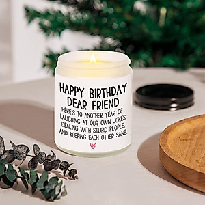 PETALSUN Birthday Gifts for Women Friendship, Friend Birthday Gifts for Women, Friend Birthday Candle- Handmade Lavender Natural Soy Wax Candle (7oz)- Happy Birthday Gifts for Best Friend Woman