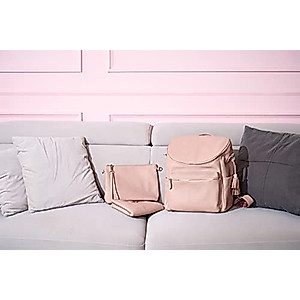 Comfy piks Diaper Bag Backpack, Vegan Leather Backpack with Baby Changing Pad, Stroller Straps and Carry Pouch, Convertible Baby Travel Bag with Insulated Pockets for Diapers, Bottles, Toys, Clothes