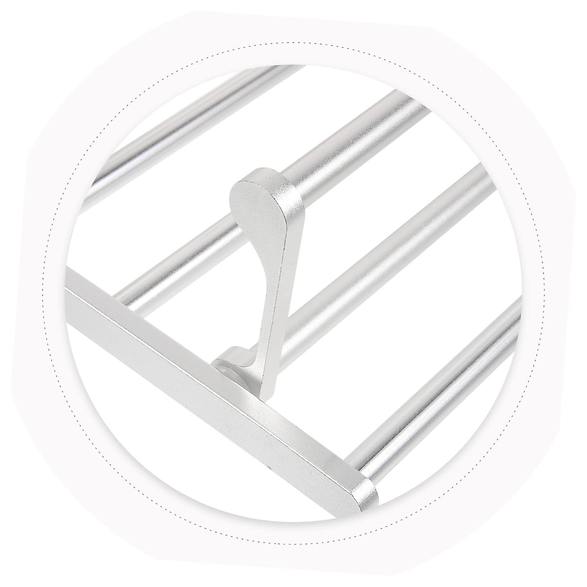 GARVALON Bathroom Towel Rack Towel Holder Bathroom Toilet Storage Rack Bathroom Towel Shelf Foldable Towel Shelf Bathroom Shelf Organizer Towel Rod No Punching Hand Towel Space Aluminum