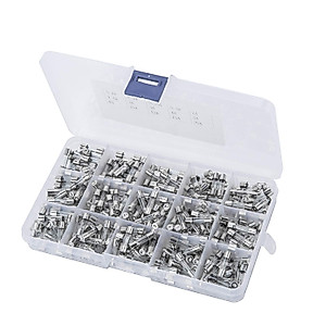 300 Pcs 15 Values 5 x 20mm Fast-Blow Glass Fuse Assortment, 250V 0.1A/ 0.25A/ 0.2A/ 0.5A/ 1A/ 1.5A/ 2A/ 3A/ 4A/ 5A/ 8A/ 10A/ 12A/ 15A/ 20A Tube Fuses