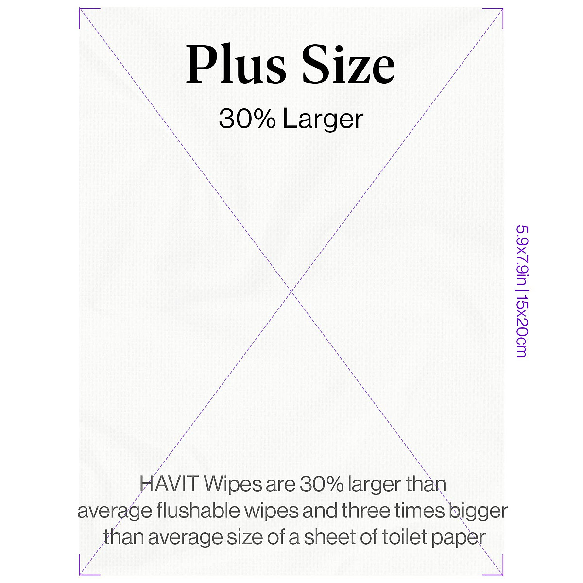 HAVIT Signature Edition Flushable Wipes for Women, Plant-Based Cloth with Natural Pulp, Plantago Asiatica Extracts, 360 Coutns (60 Cloth of 6 Packs)