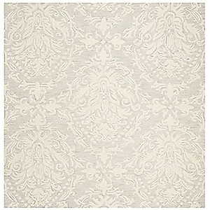 SAFAVIEH Blossom Collection 8' Square Sage/Ivory BLM107C Handmade Premium Wool Living Room Dining Bedroom Area Rug