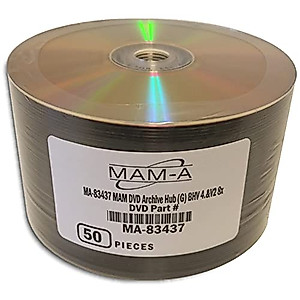MAM-A 4.7 GB (Mitsui) Gold 8X DVD-R's (Archival-Grade) 50-Pak in Cakebox