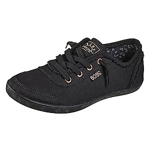Skechers womens Bobs B Cute Sneaker, Black/Black, 8 US