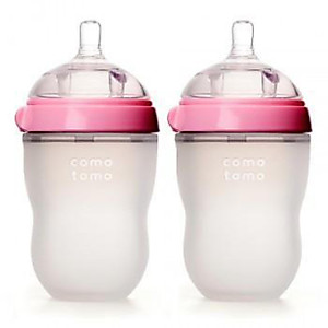 Comotomo - Soft Hygienic Silicone Baby Bottle Twin Pack 3m+ Pink - 8 oz.