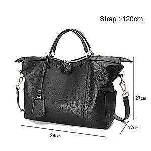 Women's Top-Zip Satchel Leather Handbag Lady Cross body Bag Female Cowhide Tote Bag