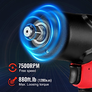 WORKPRO 1/2-Inch Air Impact Wrench, Ergonomic Design, Powerful Torque, Wide Application