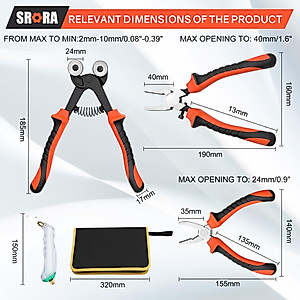 SOROA 21PCS Heavey Duty Mosaic Glass running pliers Kits-Include Mosaic Wheeled Glass Nipper with Replacement Glass Running Pliers-Breaker Grozer Plier with Oil Feed Stained Glass Cutter Tool Set