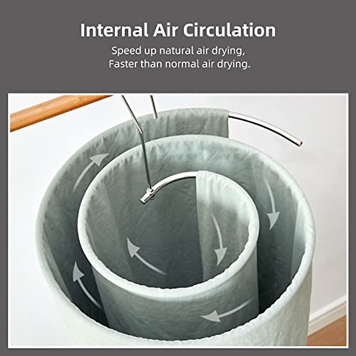 WAIKAS Spiral Sheet Hanger, 304 Stainless Steel, Space Saving Hangers for Sheets Bedspreads Coverlets Mattresses Tablecloths Sofa Covers Blankets Shawls Scarfs Capes (1-Pack)