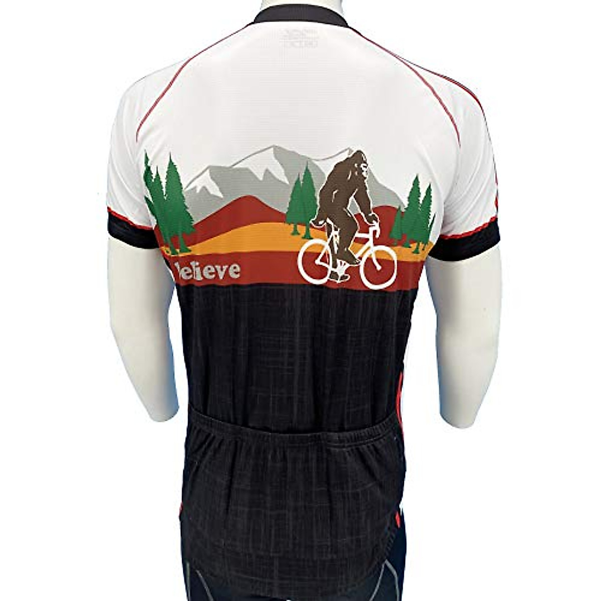 CORVARA BIKE WEAR Men's Bigfoot Cycling Short Sleeve Bike Jersey (Large) Black