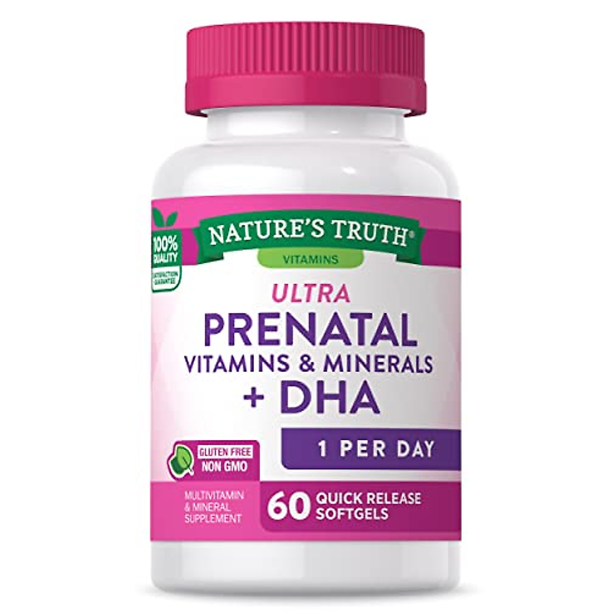 Nature's Truth Prenatal Vitamins with DHA and Folic Acid | 60 Softgels | Non-GMO & Gluten Free Supplement