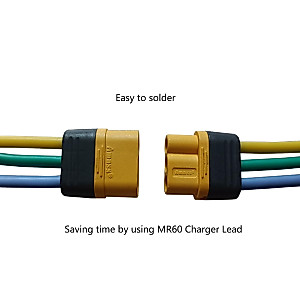 JINOARC 1Pair RC Charger Cable MR60 Pigtail Wire 14awg 100mm Female Male for FPV Drone Motor ESC