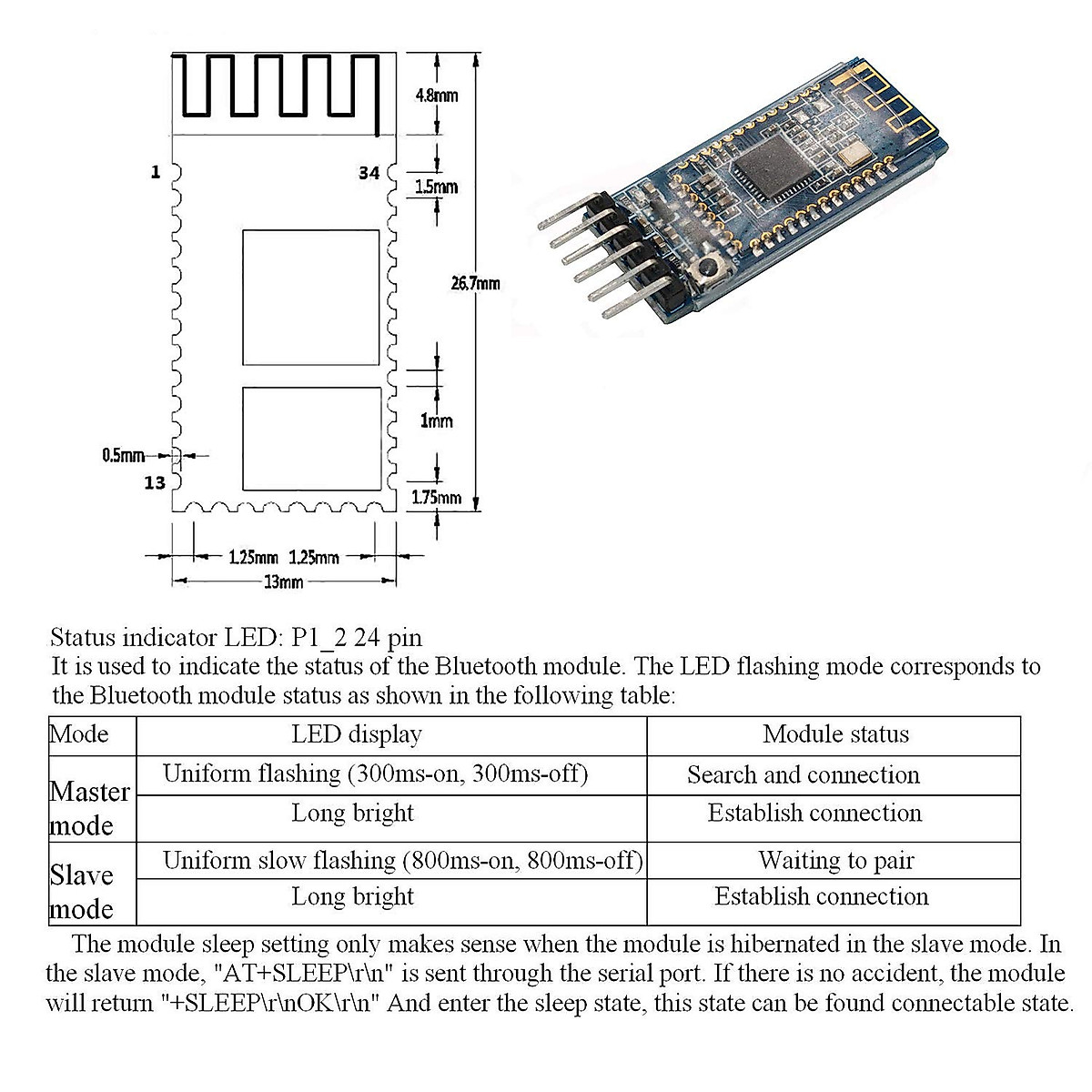 HiLetgo 2pcs CC2540 CC2541 AT-09 Serial Wireless Module BLE 4.0 Bluetooth Module Compatible HM-10