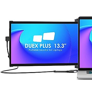 New Mobile Pixels Duex Plus Portable Monitor, 13.3" Full HD 1080P IPS Dual Laptop Monitor, USB C/USB A Plug and Play Portable Display,Windows,Mac,Android,Switch Compatible