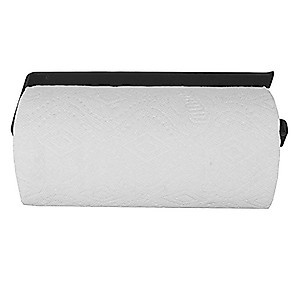 Handmade Farmhouse Wrought Iron Wall Mount Decorative Rustic Paper Towel Holder for Kitchen MD19003 (Black)