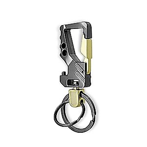 Yonput 1 PC Heavy Duty Key Chain with 2 Key Rings Bottle Opener Keychain Key Chains for Carabiner for Men and Women (Black)