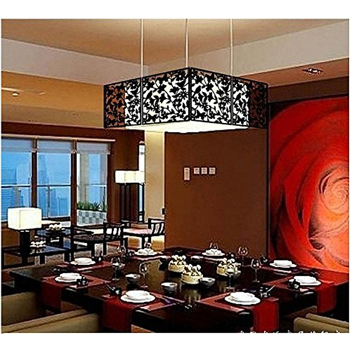 Lchen Hanging Room Divider Panels,12pieces PVC Screen Panels for Home Room Hotel and Bar Decoration(Black01)