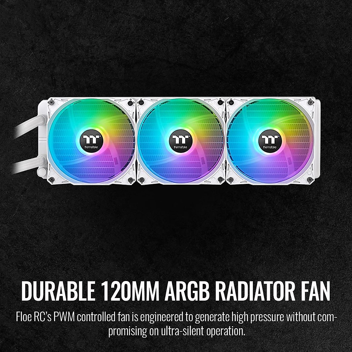 Thermaltake Floe RC360 Snow, AMD (AM5/AM4) / Intel (LGA 1700/1200), TT RGB Plus Software/Motherboard Sync ARGB Controlled, 360mm PWM All-in-One CPU & Memory Liquid Cooler CL-W331-PL12SW-A