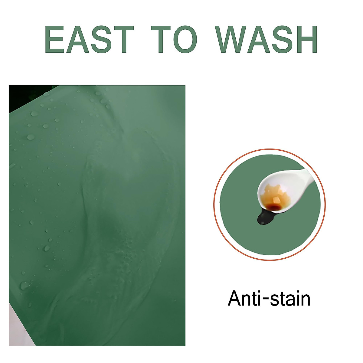 Silicone Kids Placemats, Non-Slip Silicon Placemats for Kids Baby Toddlers Childrens, Portable Baby Placemat for Dining Table, 2Pack (Dark Green 2Set)