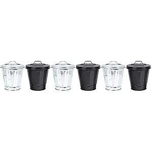 Cabilock Car Decor 6 pcs Holder Jars Bathroom Shape Cover Household Mini Pen Vintage Bins Decorations Small Bin Wastebasket Iron Garbage with Tabletop Pail Appearance Desk Car Utility Outdoor Decor