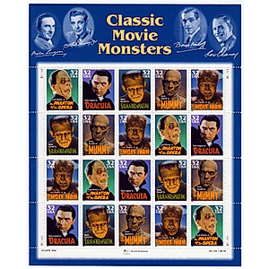 USPS Classic Movie Monsters Collectible Stamp 32 Cent Sheet Scott 3168