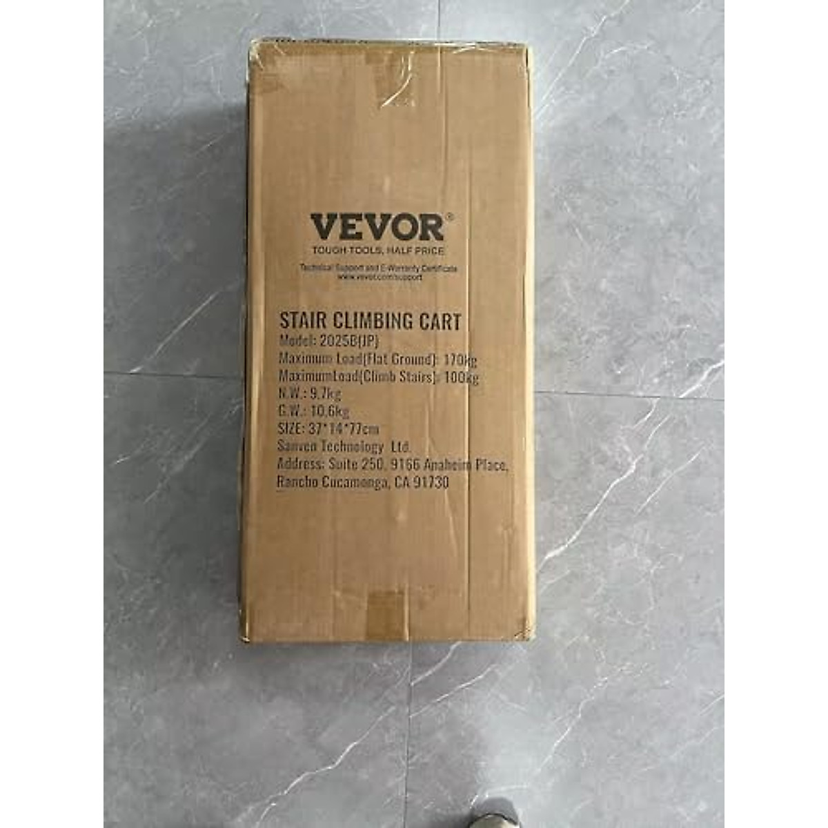 VEVOR Stair Climbing Hand Truck, Heavy-Duty Hand Cart Dolly 375 lbs Load Capacity, Foldable Stair Climber Hand Trucks with Adjustable Handle, All Terrain Cart for Stairs with 10 Wheels