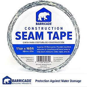 Barricade Construction Seam Tape 1 7/8" x 165' Roll - for House Wrap Installation