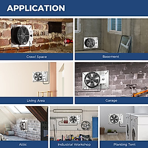 ALORAIR Stainless Steel Crawl Space Vent Fan, 540 CFM Air Out Ventilation Fan with Humidistat Dehumidistat, IP55 Rated Exhaust Fan with Isolation Mesh for Crawlspace Foundation Basements Garage Attic