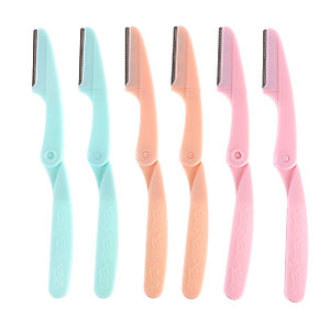 Frcolor 6pcs Eyebrow Razor Shaper Cheek Facial Hair Removers Trimmer for Women Ladies