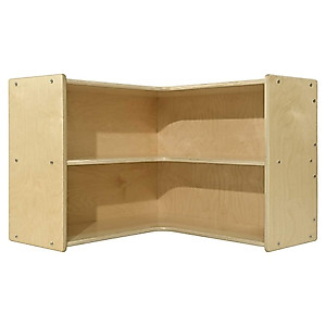 Contender Bookshelf with Storage Compartment, 2 Corner Display Shelves Unit, Kids Toys, Organizer for Playroom, Home School, GREENGUARD Gold Certified