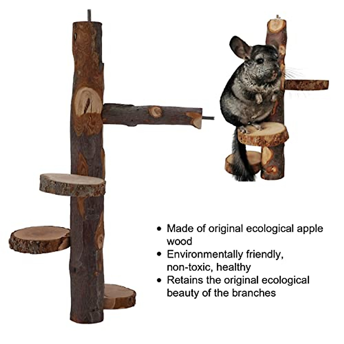 Perch Branch, Bird Perch Stand Easy to Install Wood for Jumping Toy
