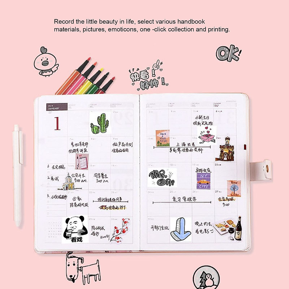 HEITIGN Set 10 Roll Printing Paper Mini Portable Bluetooth Photo Printer 57 x 25 mm White Self Adhesive Paper Portable Pocket Printer Labels Office Print Memo for Android iOS Accessories